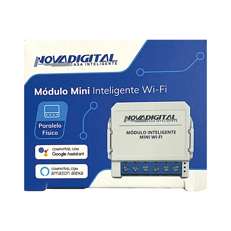 Módulo Mini Inteligente Wi-Fi 2 Canais MS-107WF Nova Digital